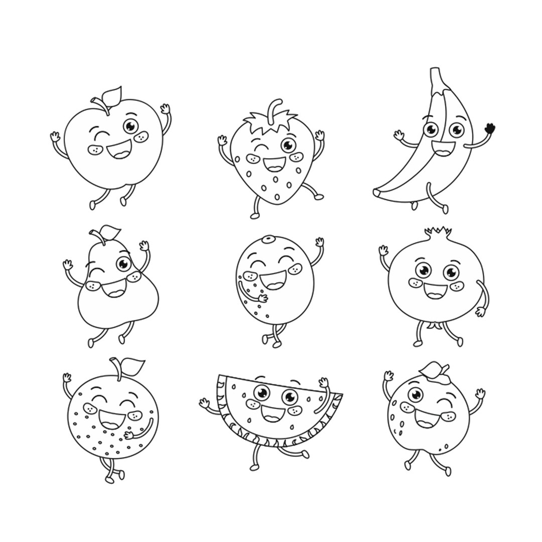 Set of 9 Funny Fruits, Wall Panel, Fruits Lasercut File, Laser Cut ...