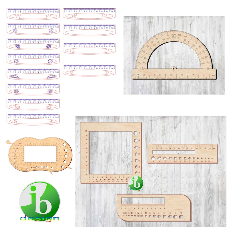 School Rulers Set of 25 Rulers Knitting Rulers Protractors | Etsy