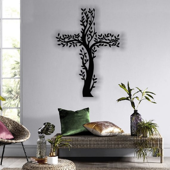 Tree Cross Wall Panel Lasercut File 3D Puzzle Vector - Etsy