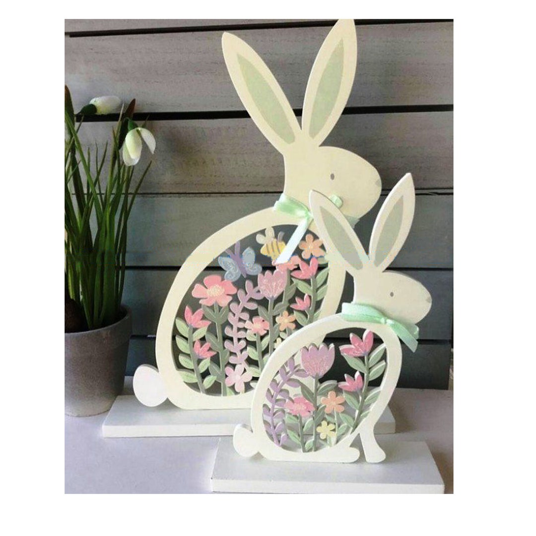 Rabbit, Flowers, Lasercut File, 3D Puzzle, Vector, Laser Cut Vector ...