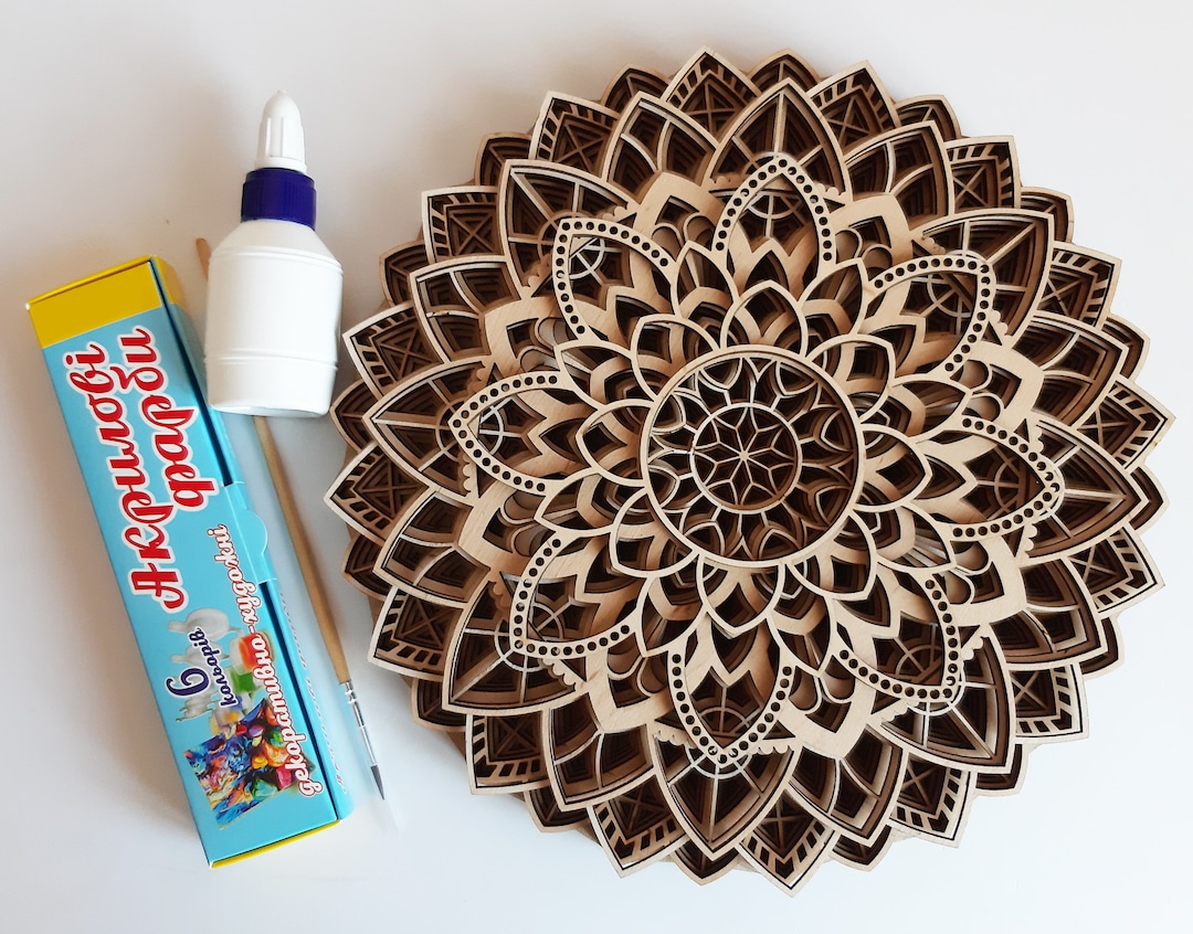 Mandala 8 Layer Art Piece SVG, PDF, DXF, Ai, Multi-layer Mandala File ...