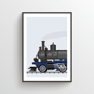 Navy Blue Steam Train, Set of 2 Digital Prints, Digital Download - Etsy