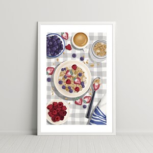 Strawberry Breakfast Digital Download, Food Illustration, Kitchen ...