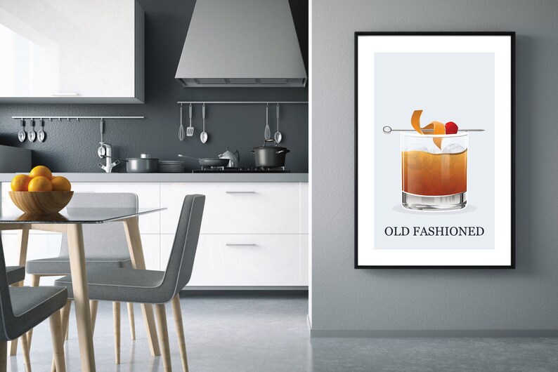 Old Fashioned Archival Print Cocktail Artwork Giclee Print - Etsy