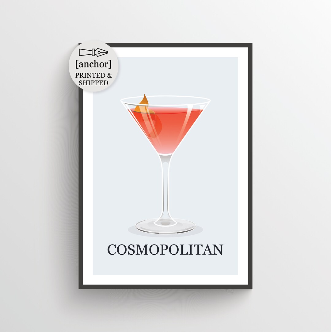 Cosmopolitan Archival Print, Cocktail Artwork, Giclee Print, Kitchen ...