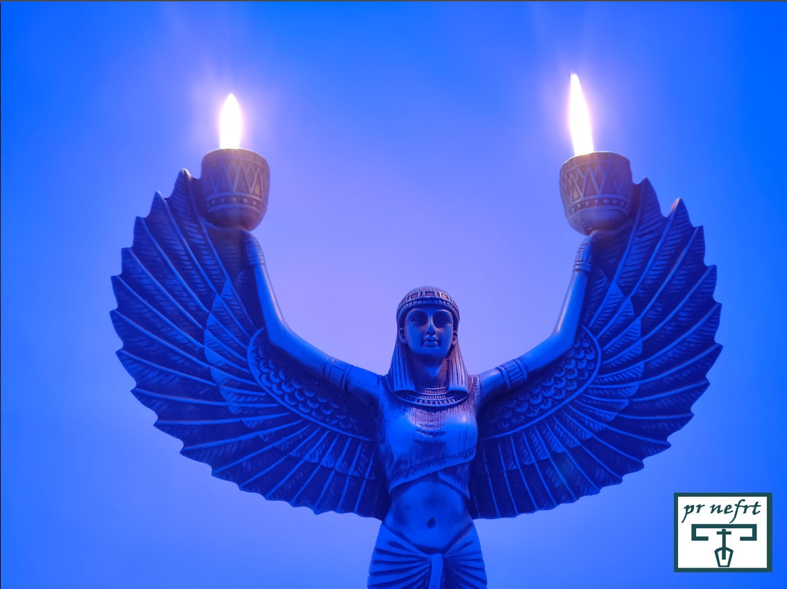 Statue of the Goddess Isis, the Magician, a Unique Egyptian Candle ...