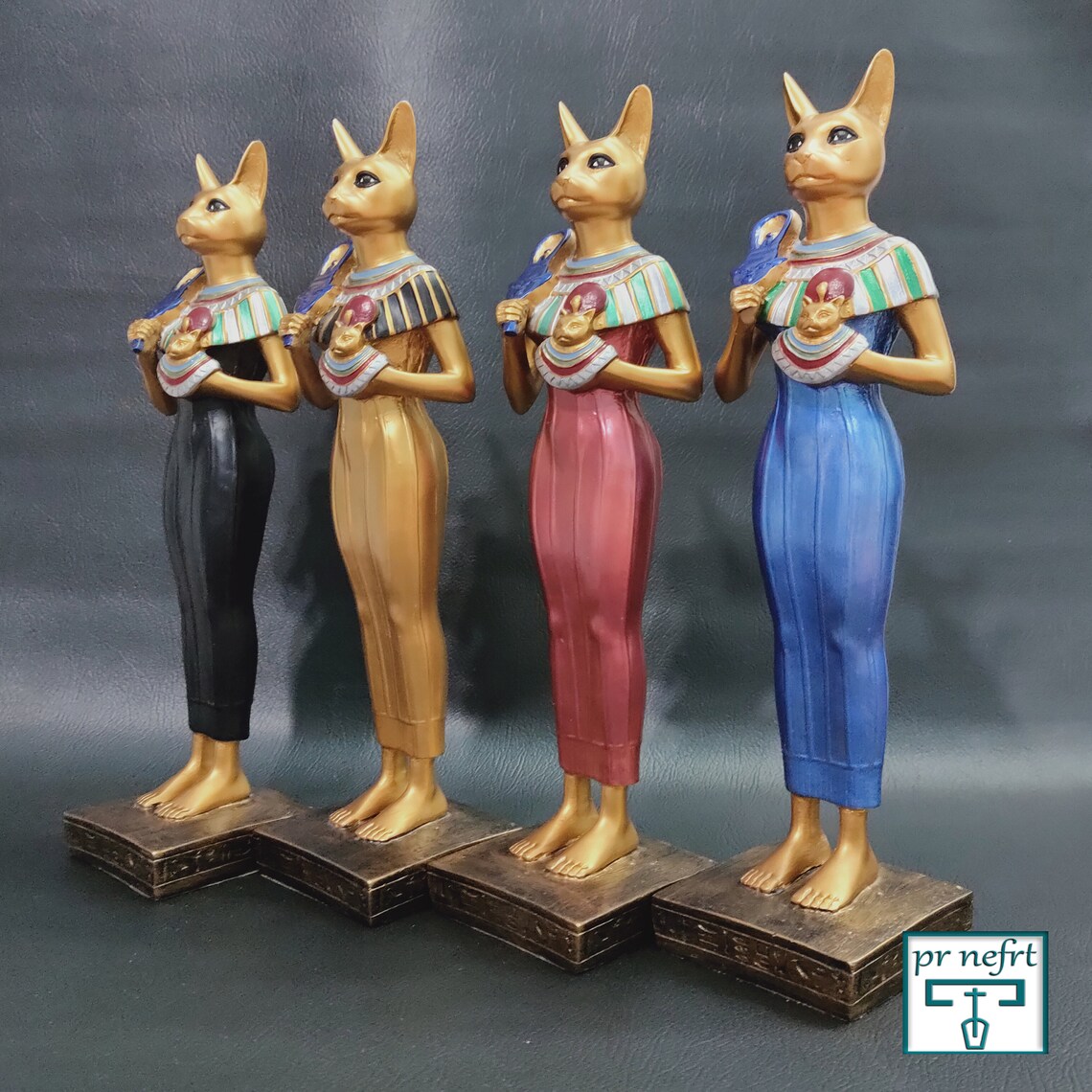 A unique statue of the goddess Bastet available in 4 colors | Etsy