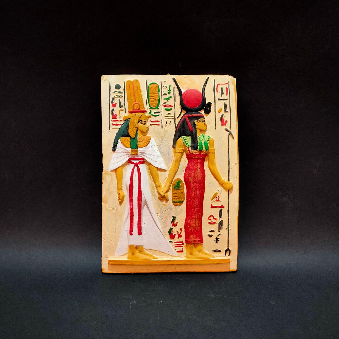 A Unique Wall Painting of Queen Nefertari Accompanied by Hathor, a ...