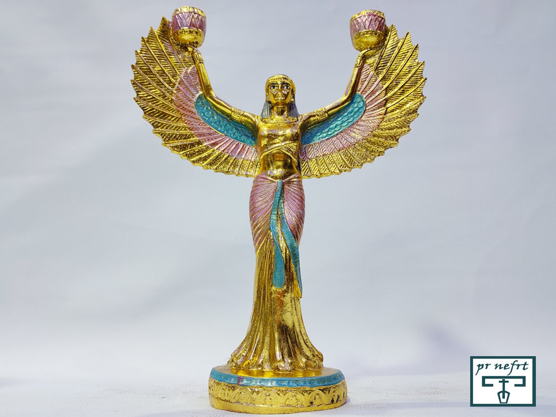 The Enchanting Statue of Isis - Unique Egyptian Statue of a Candle ...