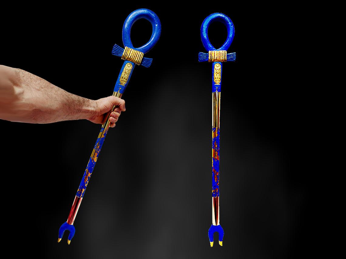 Egyptian Ankh Scepter: Pharaoh Power Symbol, 24k Gold Leaf, 33 Inch - Etsy