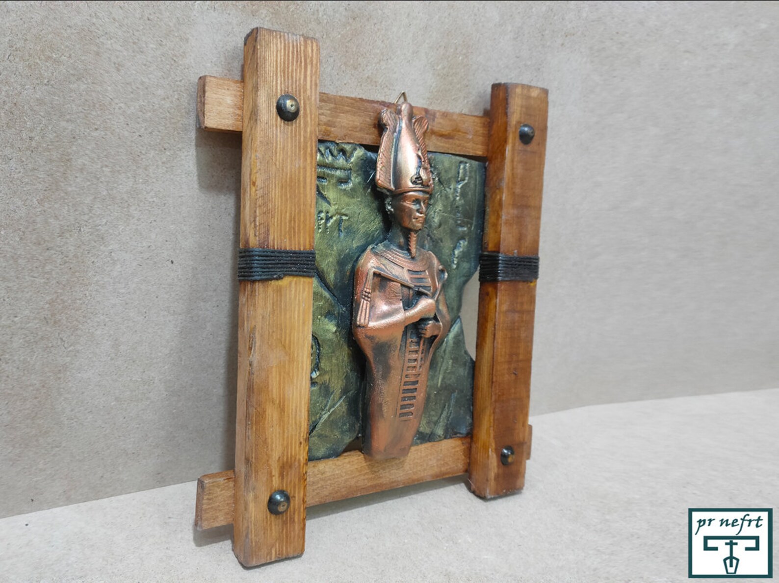 Rare and Distinguished. A Mural of the God Osiris . Osiris Altar Statue ...