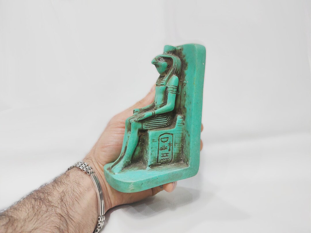 Horus Statue. Distinguished Altar Statue in Turquoise Replica ...