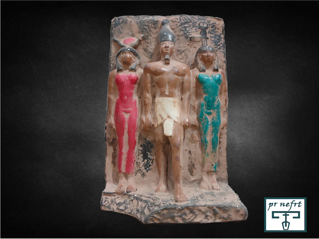 Ancient Egyptian Trinity, God Osiris, Goddess Isis, and Their Son God ...