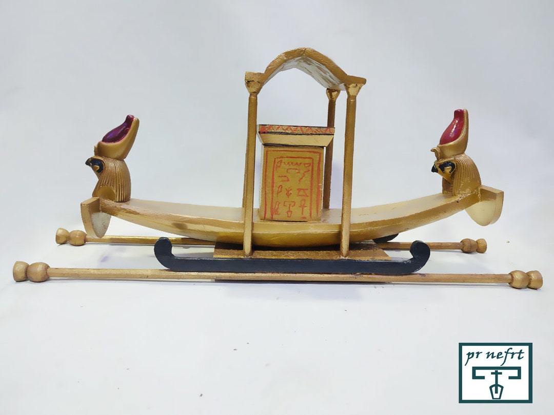 The Sacred Boat, the Egyptian Ceremonial Boat, the Horus Boat. the Rams ...