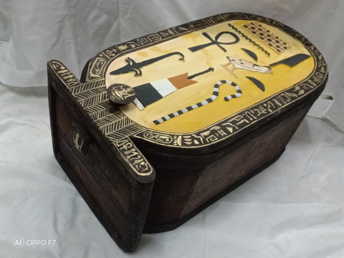 Cartouche Box: King Tutankhamun's Golden Chest, a Similar Museum Copy ...