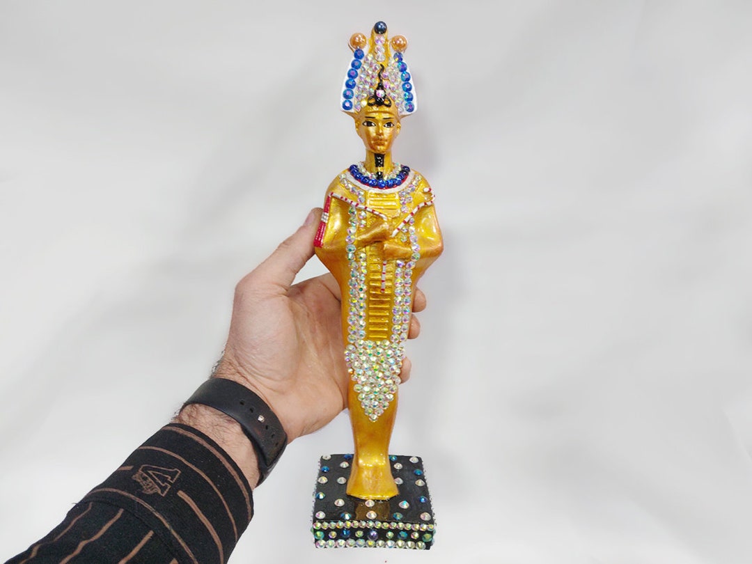 Statue of Osiris. the God Osiris. A Statue Embroidered With Egyptian ...