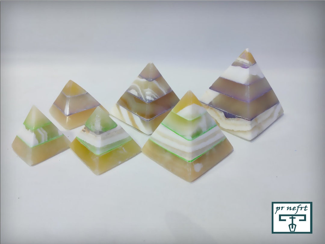 Giza Pyramids . the Magnificent Alabaster Pyramids, 3 Pieces Set of the ...
