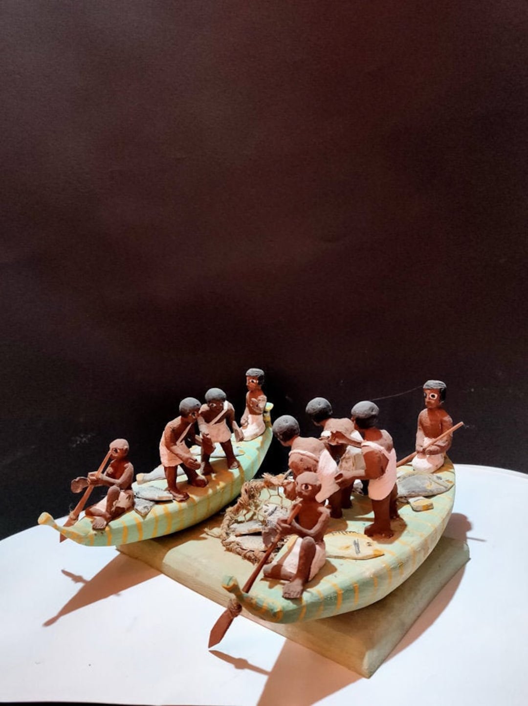 Rare and Distinctive Model of an Ancient Egyptian Wooden Boat Fishing ...