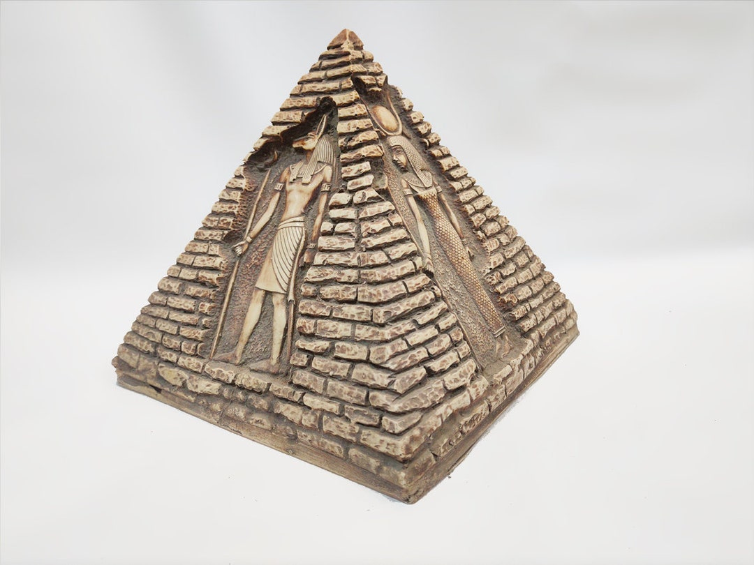 Egyptian Pyramid. A Large Hand-carved Pyramid of Four Faces. Anubis ...