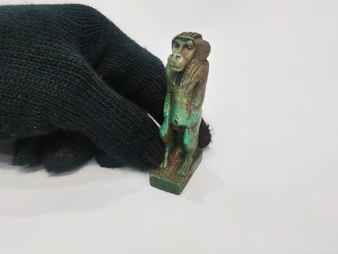 Egyptian Baboon Statue. Amulet of the God Hajuti. Thoth. Lord of Wisdom ...