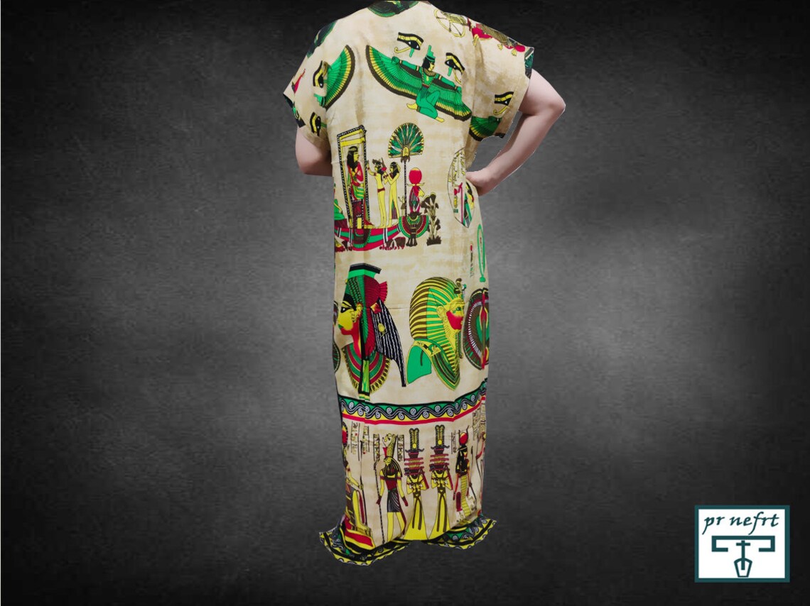Egyptian Dress. Egyptian Queen Dress. Isis Dress. Caftan Embossed ...