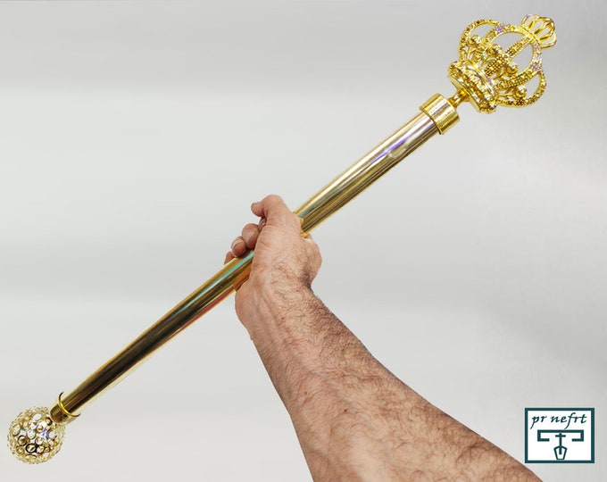 Crystal Gold Metal Scepter. Sparkle Rhinestone Gems Wands Costume Wand ...