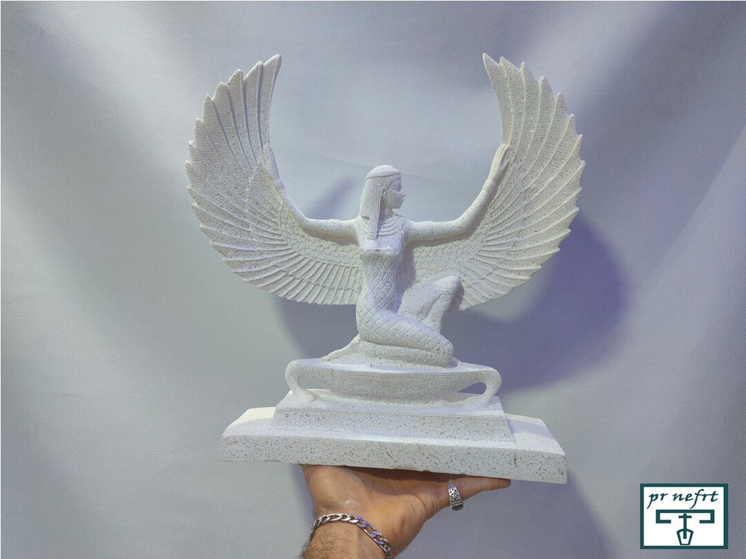 Rare Statue of the Goddess Isis. Big Open Wings Protection. Isis ...