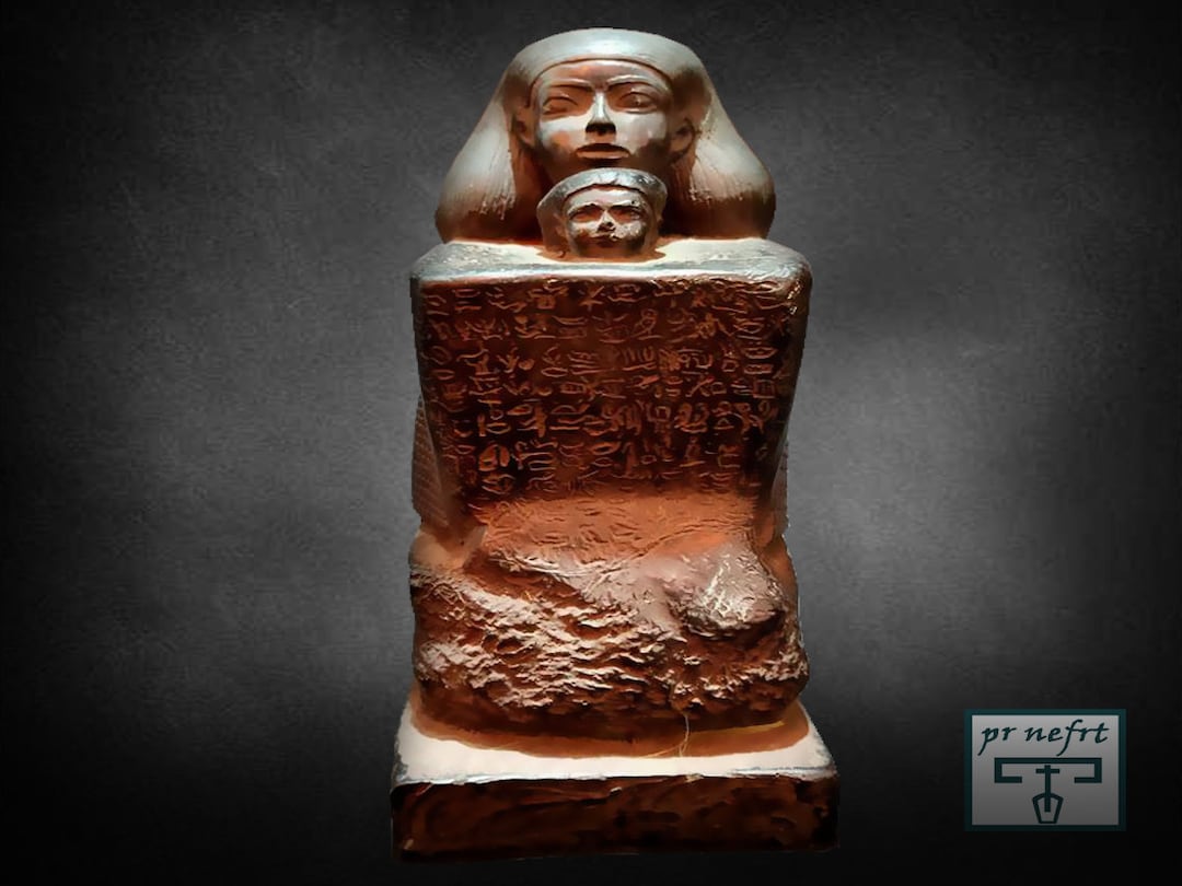 A Unique Statue of ,senmut and Nefro Raa ,heavy and Hard Stone HAND ...