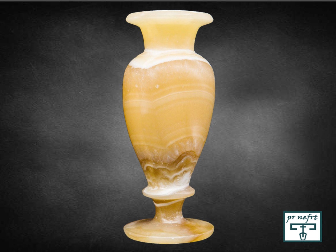 Egyptian Alabaster Vase, Distinctive Alabaster Vase. Egyptian Alabaster ...