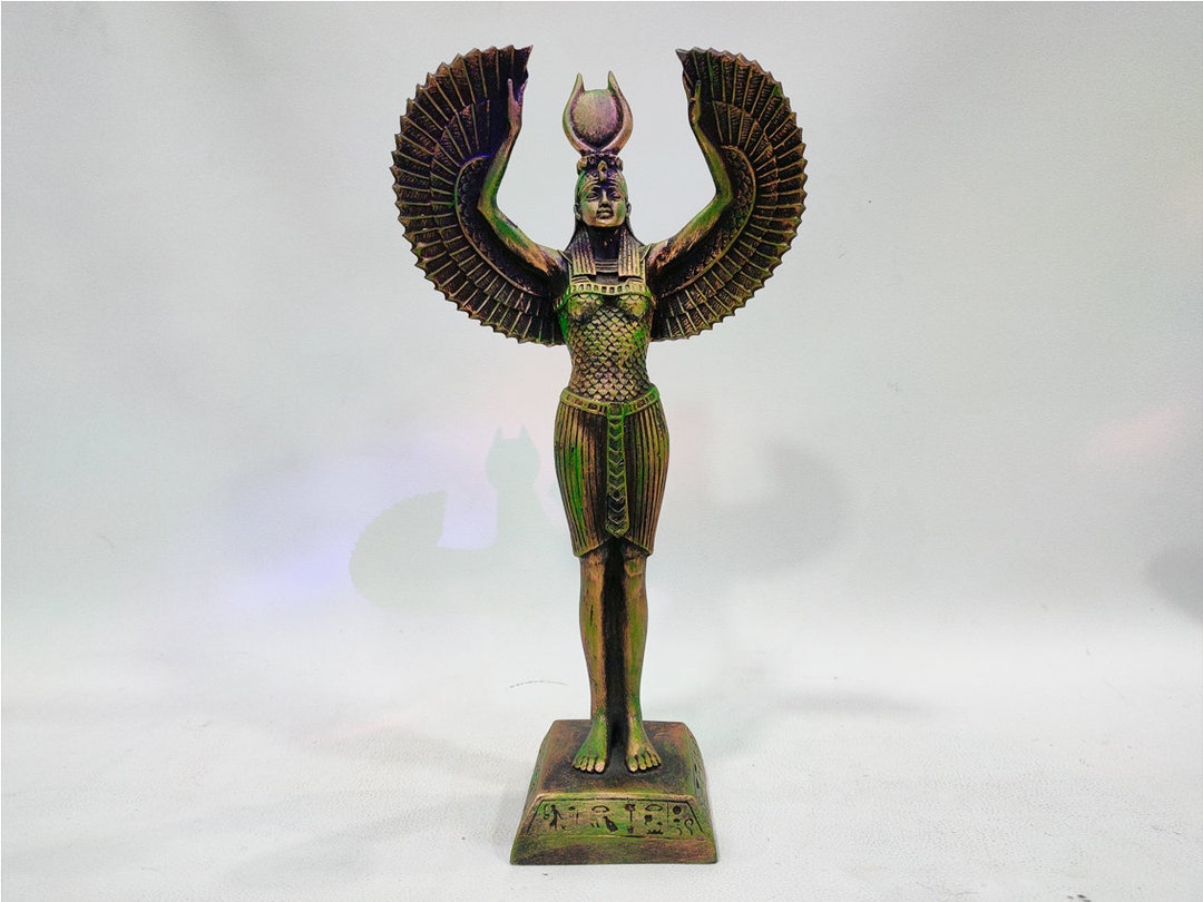Isis Statue - Isis Stone in Ancient Copper Color- Goddess of Magic ...