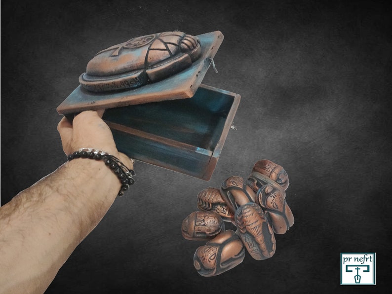 Antique Scarab Box A Rare Box Topped With a Large Scarab and | Etsy