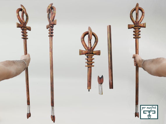 Scepter of the God Ptah. Rare Sceptre. Was Scepter. Ankh's - Etsy