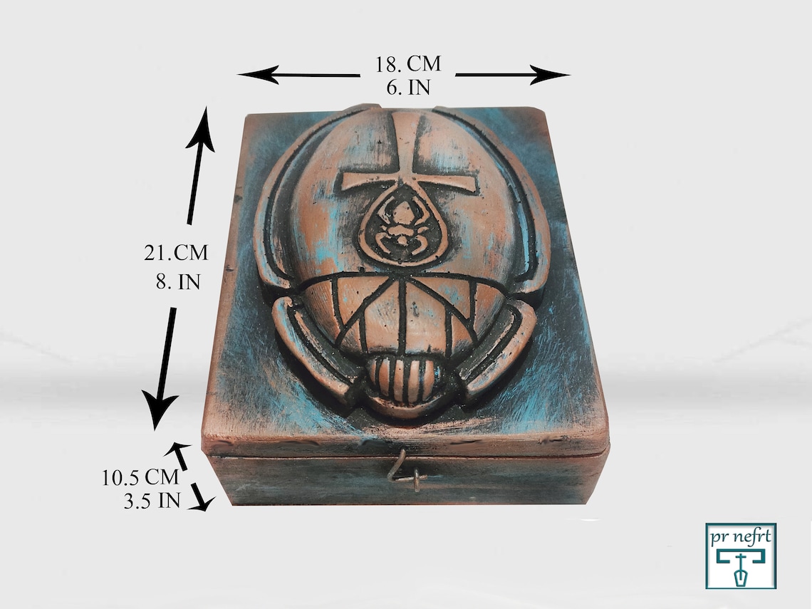 Antique Scarab Box A Rare Box Topped With a Large Scarab and | Etsy