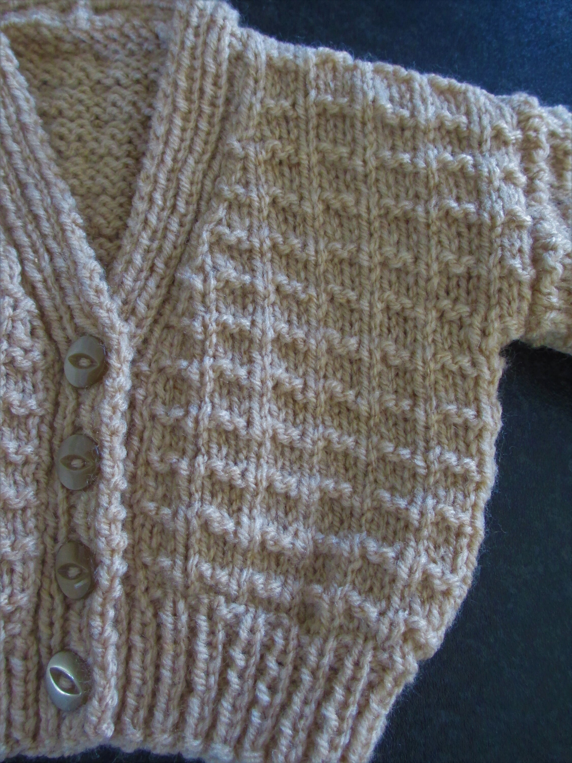Hand Knitted Patterned Baby Cardigan, Girl, Boy, Newborn, 0-3 Months, 3 ...