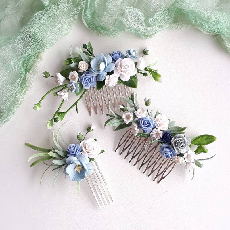 Blue Bridal Comb - Etsy