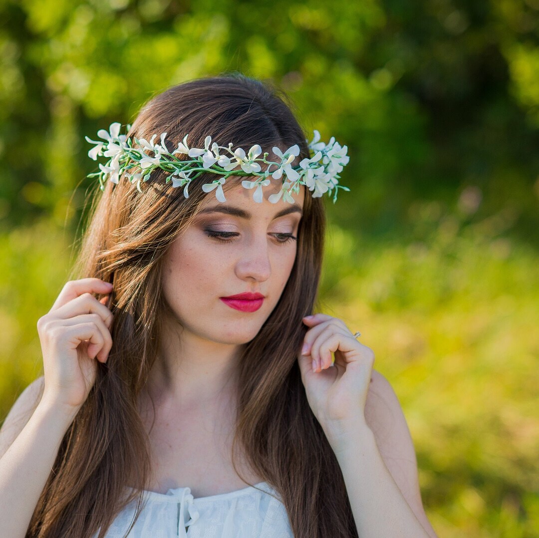 Greenery Woodland Crown Cottagecore Wedding Headpiece - Etsy