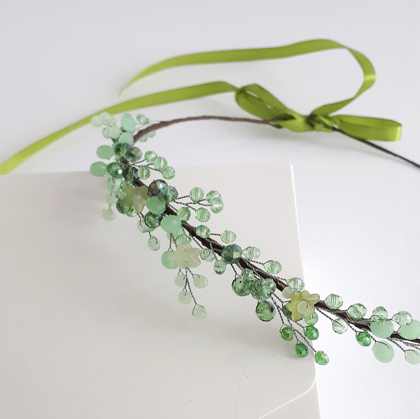 Sage Green Hair Accessories Greenery Bridal Crown - Etsy