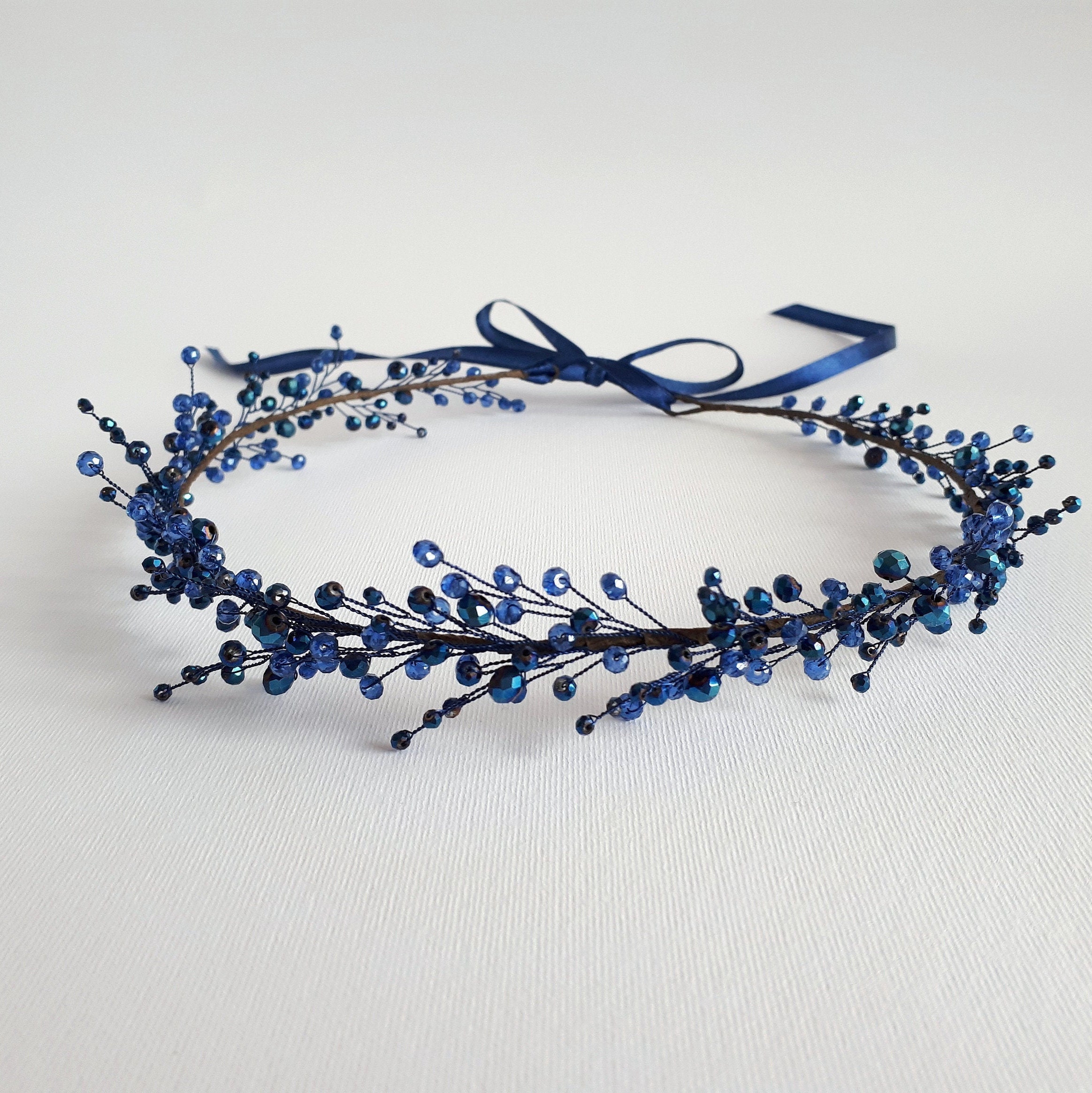 Navy Blue Wedding Crown Sapphire Bridal Head Piece | Etsy