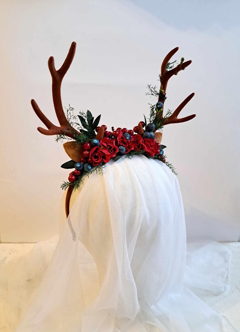 Reindeer Antler Headband Christmas Headband Woman Red Christmas ...