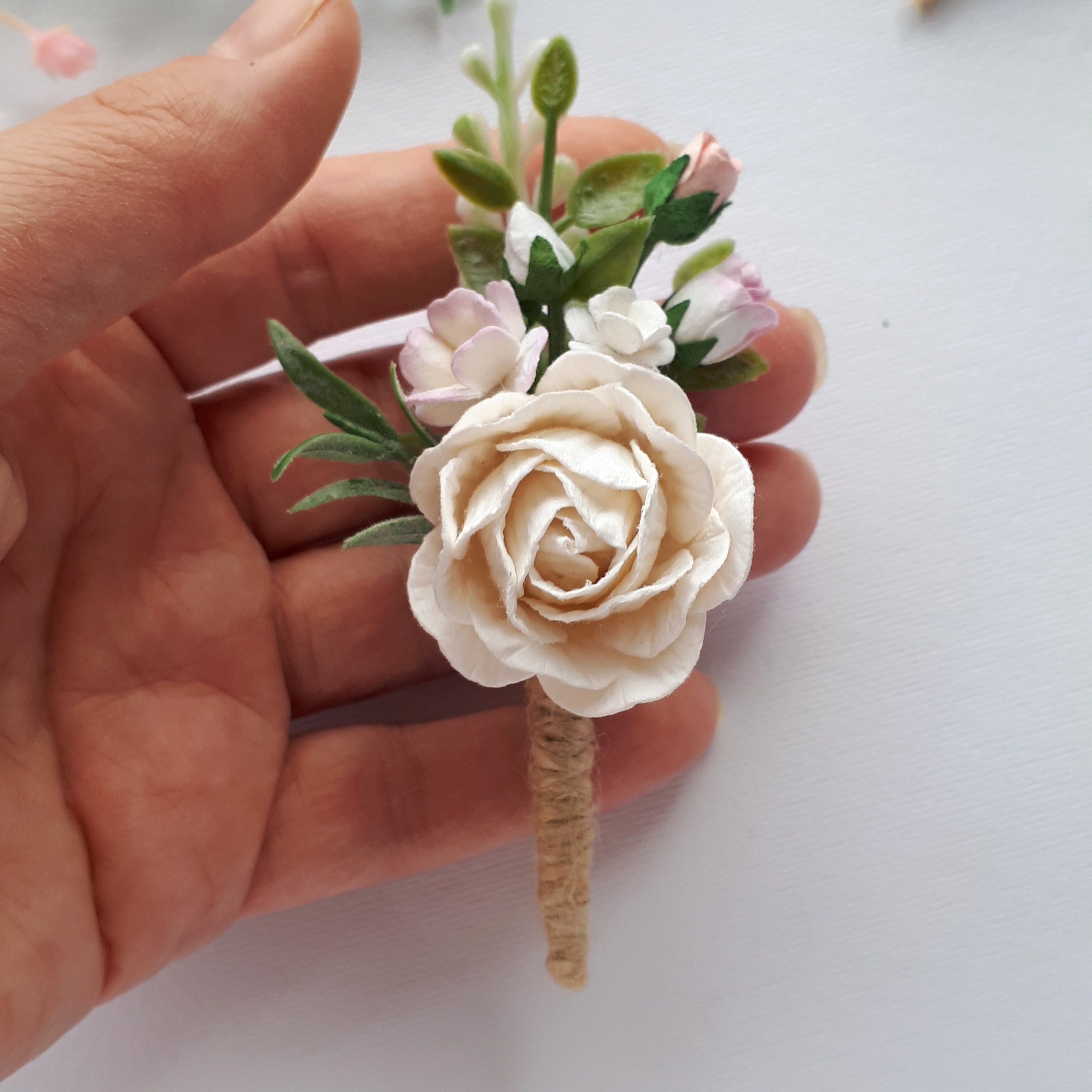 Groom Boutonniere Peony White Flower Boutonniere - Etsy Canada