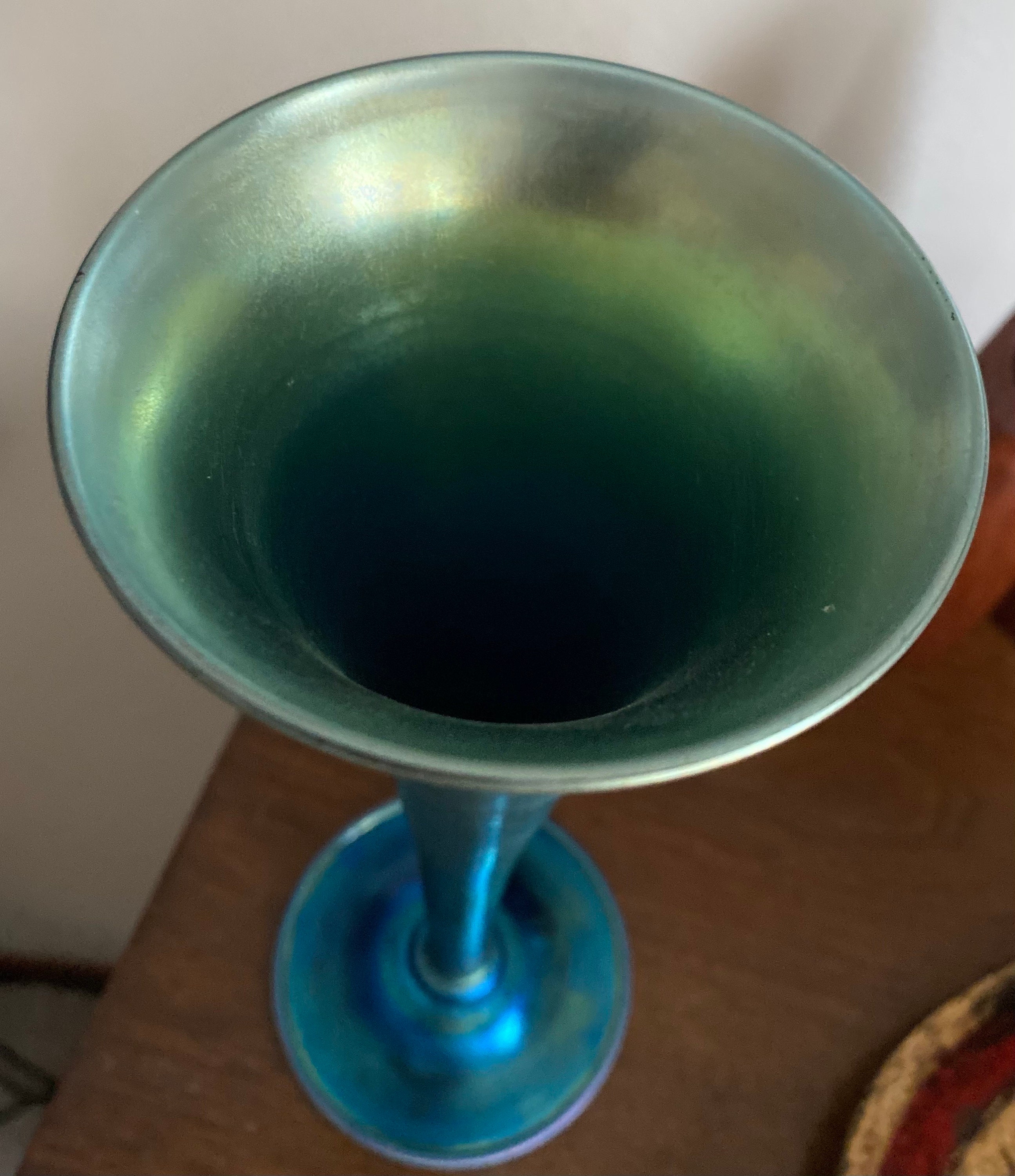 Antique Frederick Carder Steuben Glass Blue Aurene Vase, Carder Steuben ...