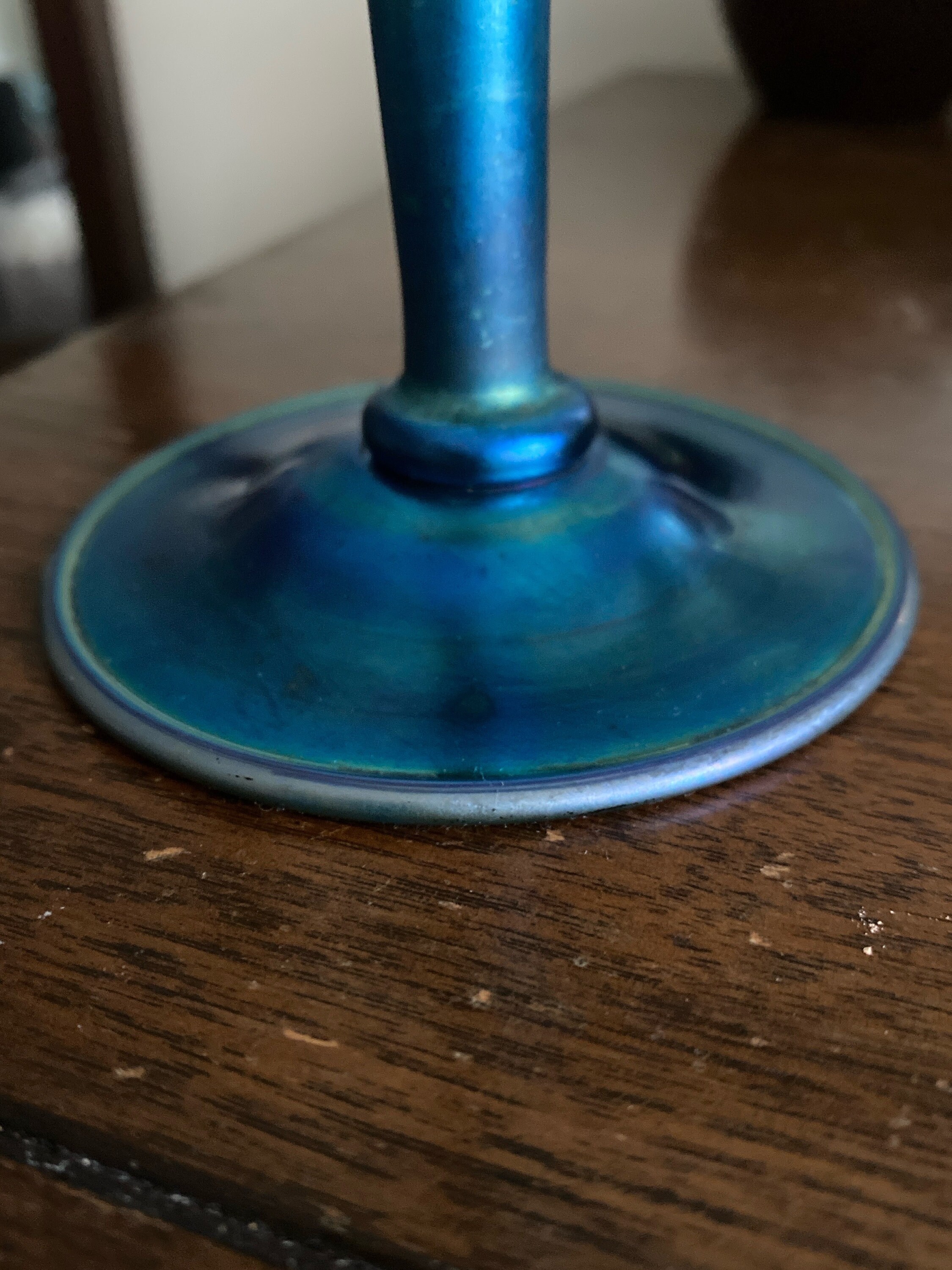 Antique Frederick Carder Steuben Glass Blue Aurene Vase, Carder Steuben ...