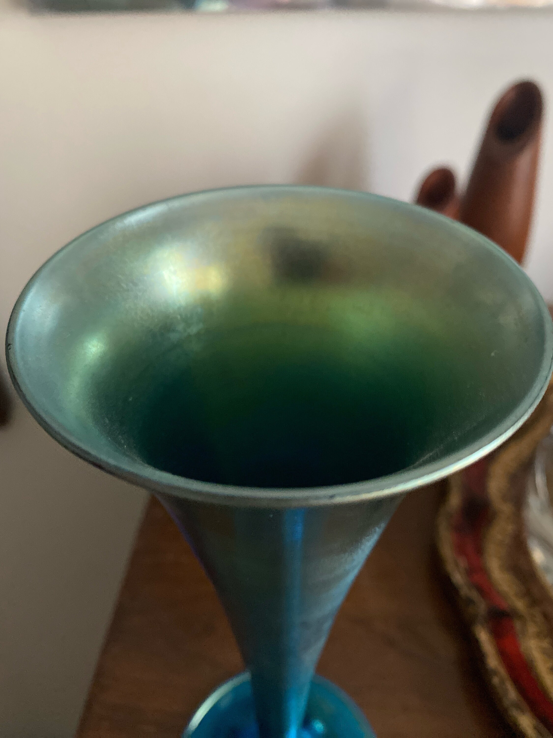 Antique Frederick Carder Steuben Glass Blue Aurene Vase, Carder Steuben ...