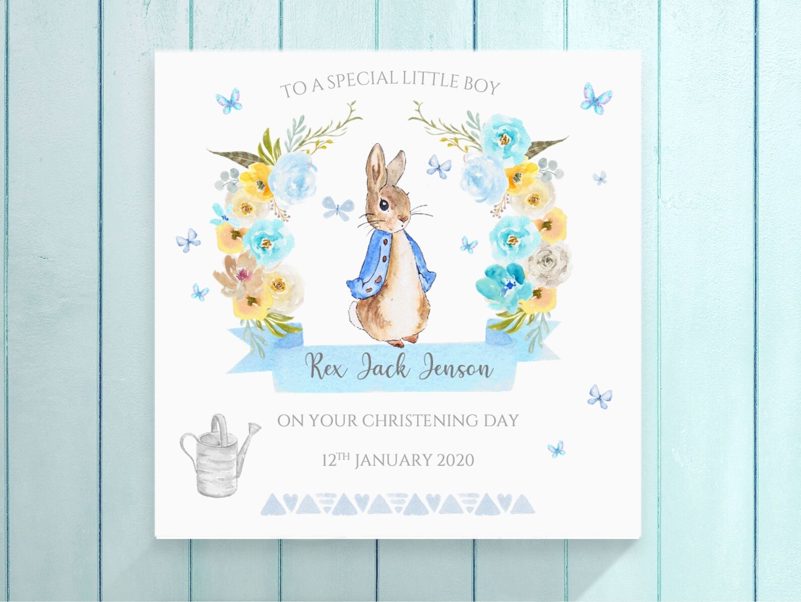 Peter Rabbit Card Personalised CHRISTENING Card for Boy - Etsy UK