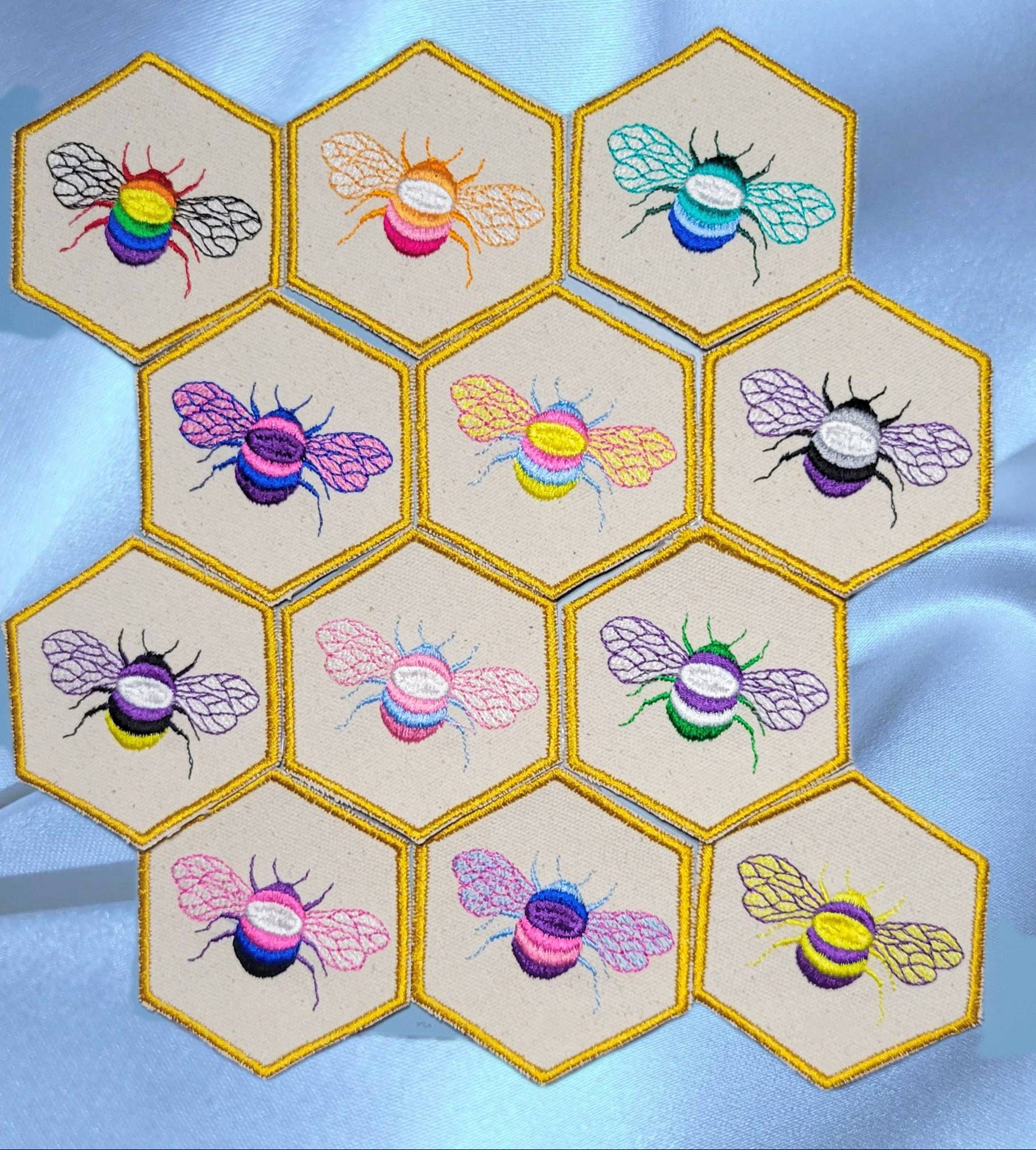 Bee Subtle Pride Flags LGBTQ Hexagonal Natural Canvas | Etsy
