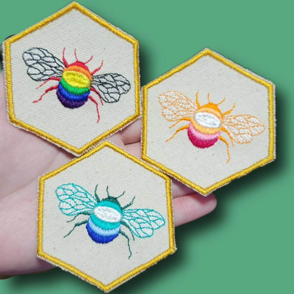 Bee Subtle Pride Flags LGBTQ Hexagonal Natural Canvas | Etsy