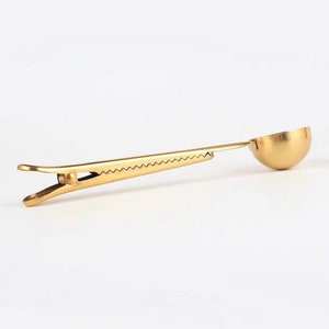 Coffee Scoop & Clip All in One Gold - Etsy
