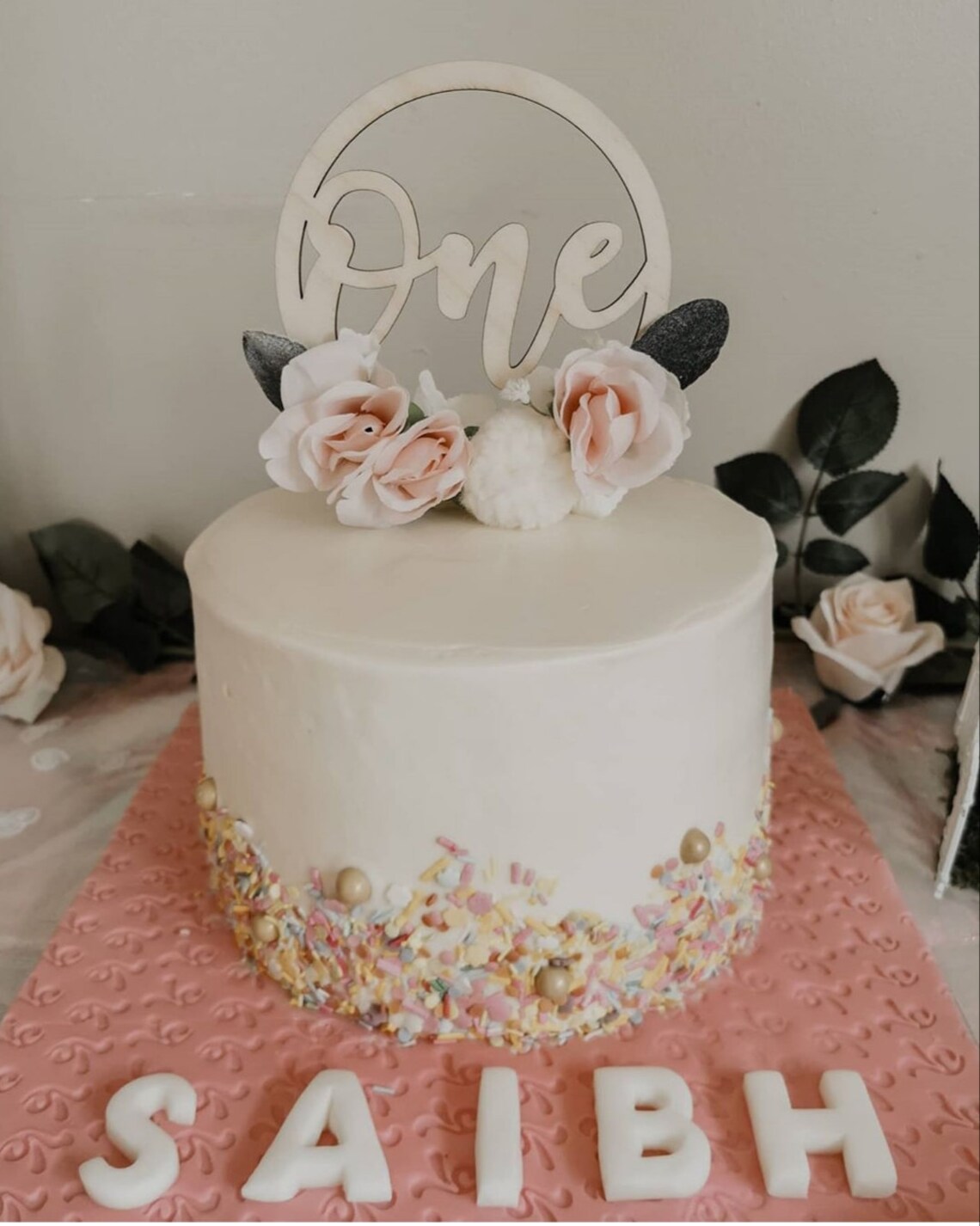 Birthday Cake Topper Baby First Birthday Party Wooden - Etsy