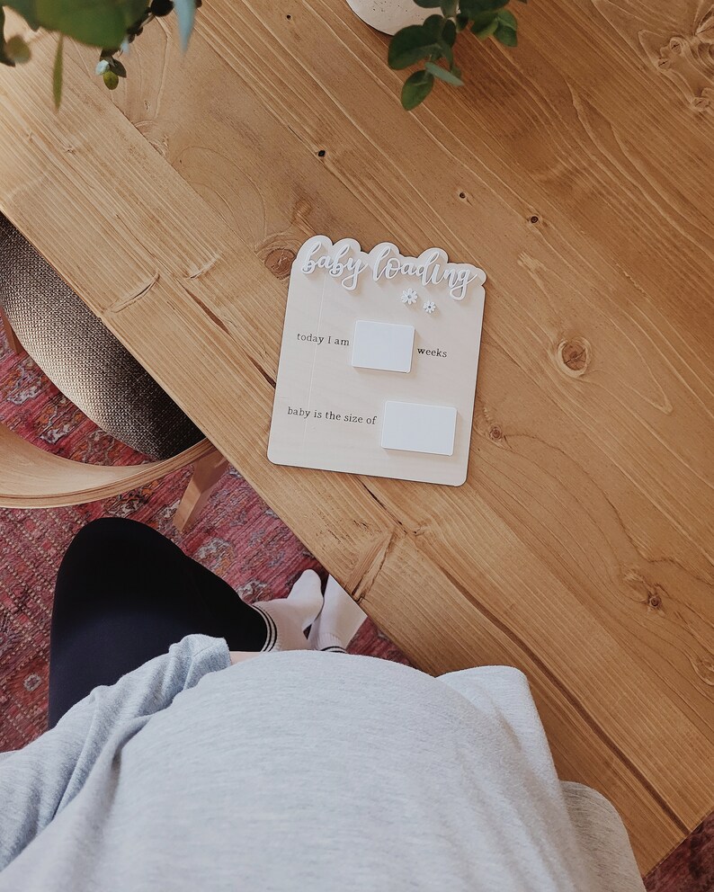 Baby Loading Pregnancy Board Weekly Baby Size Sign Baby - Etsy
