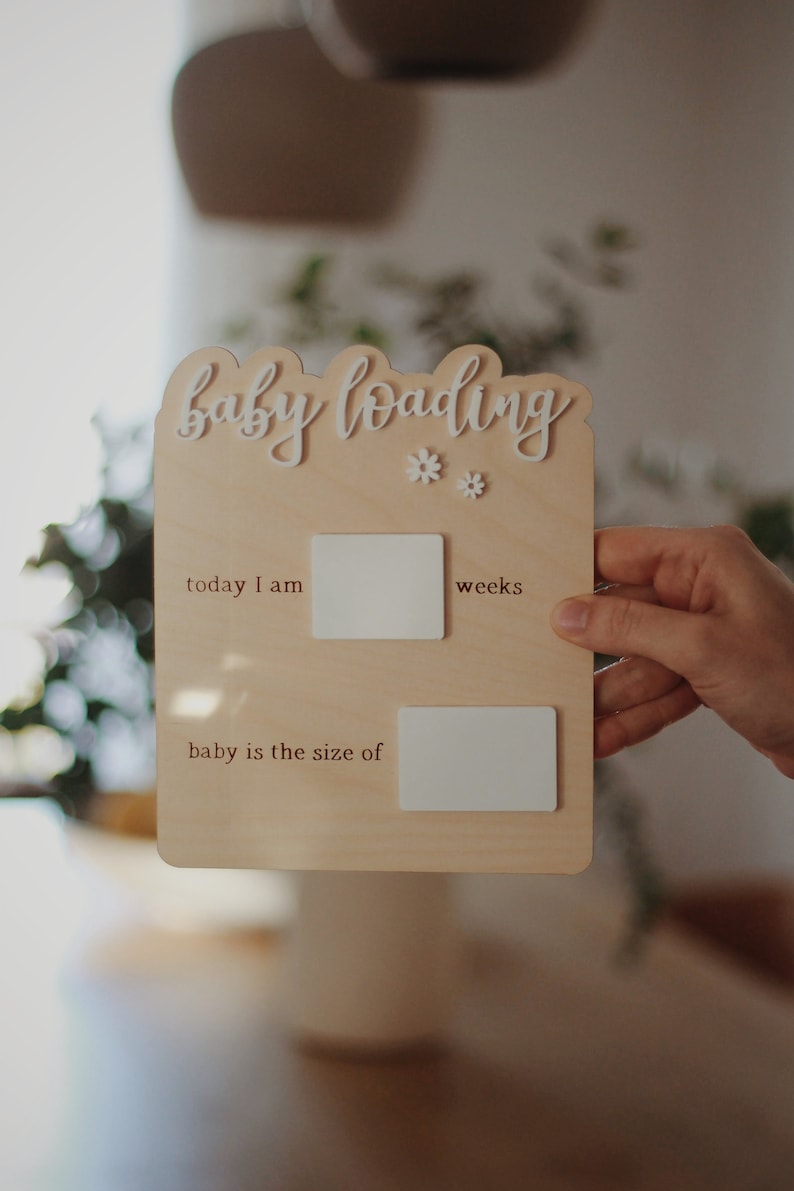 Baby Loading Pregnancy Board Weekly Baby Size Sign Baby - Etsy